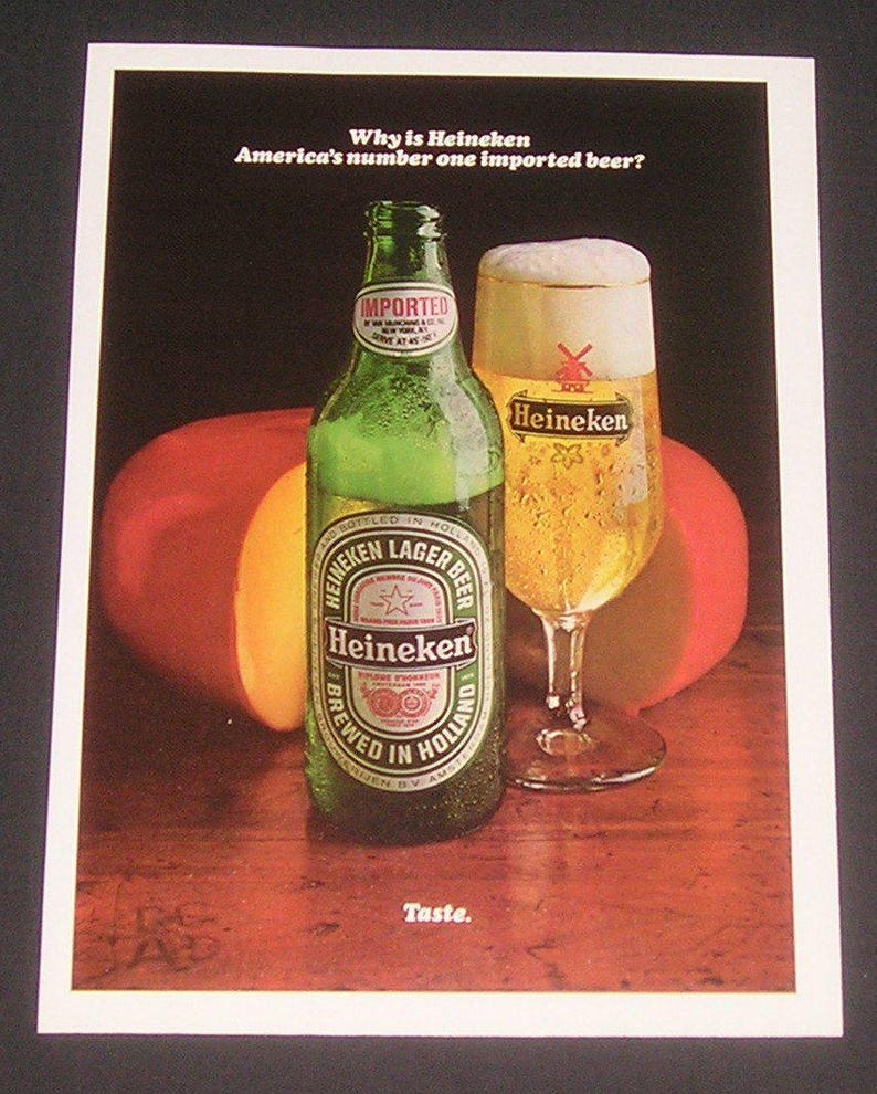5 1980s Heineken Beer Magazine Ads, Choose A Favorite - Etsy