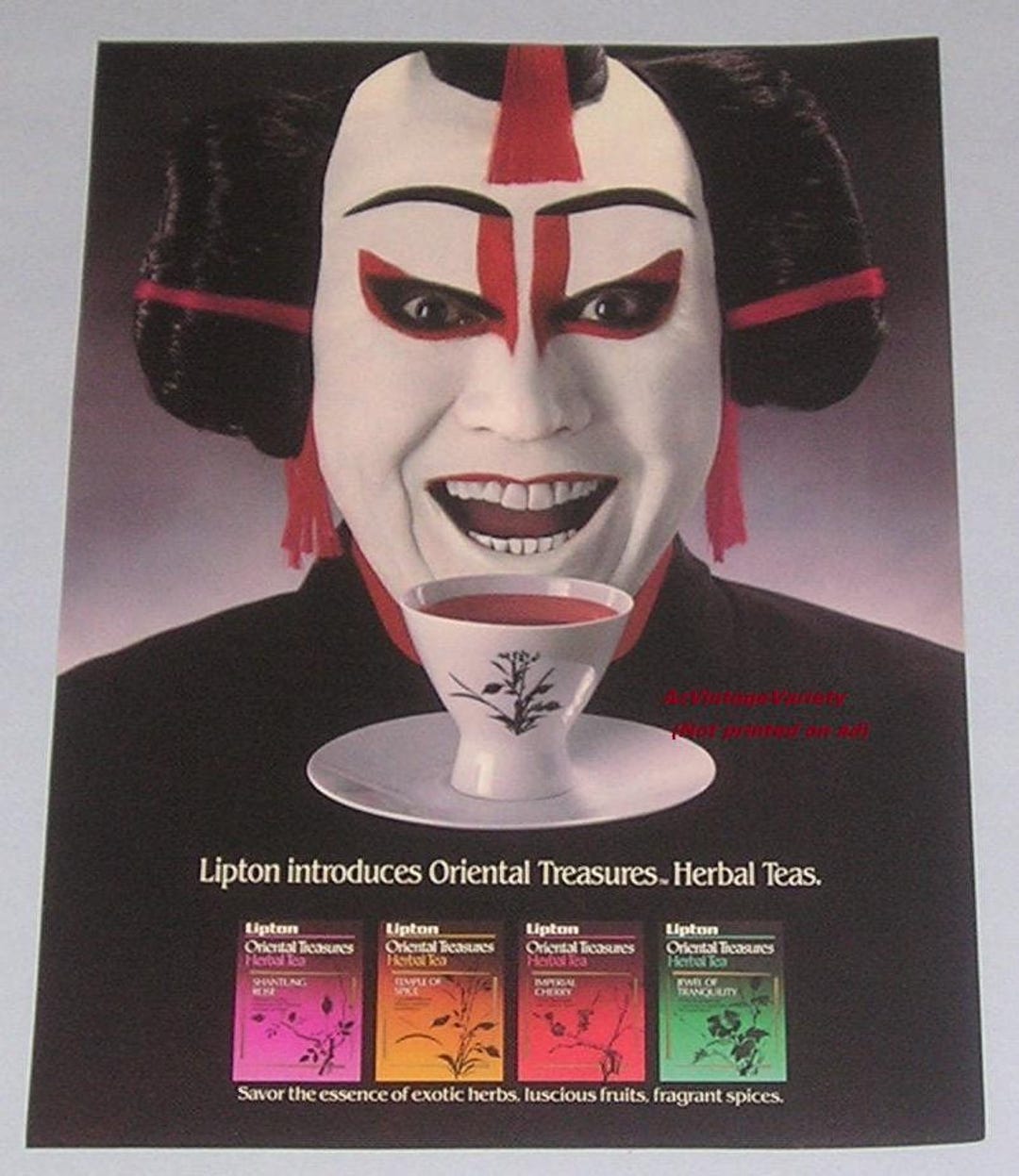 1987 Lipton Tea, Vintage Magazine Ad, Oriental Treasures Herbal Teas ...