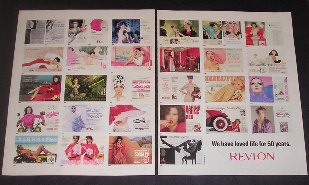 1986 Revlon Cosmetics Vintage Magazine Ad, 31 Mini Fashion & Model ...