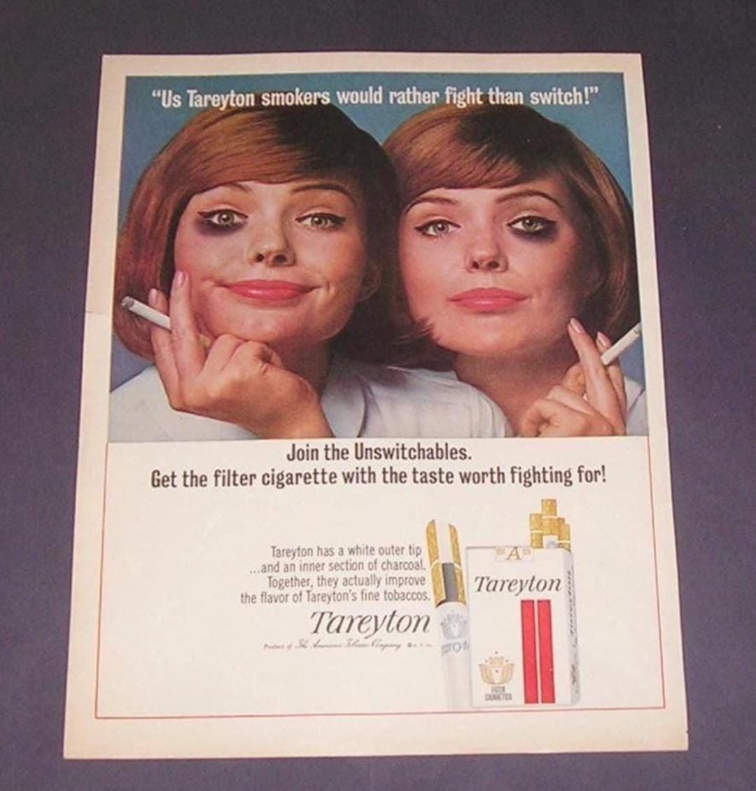 1960s Tareyton Cigarettes Magazine Ad: Two Pretty Ladies With Black ...