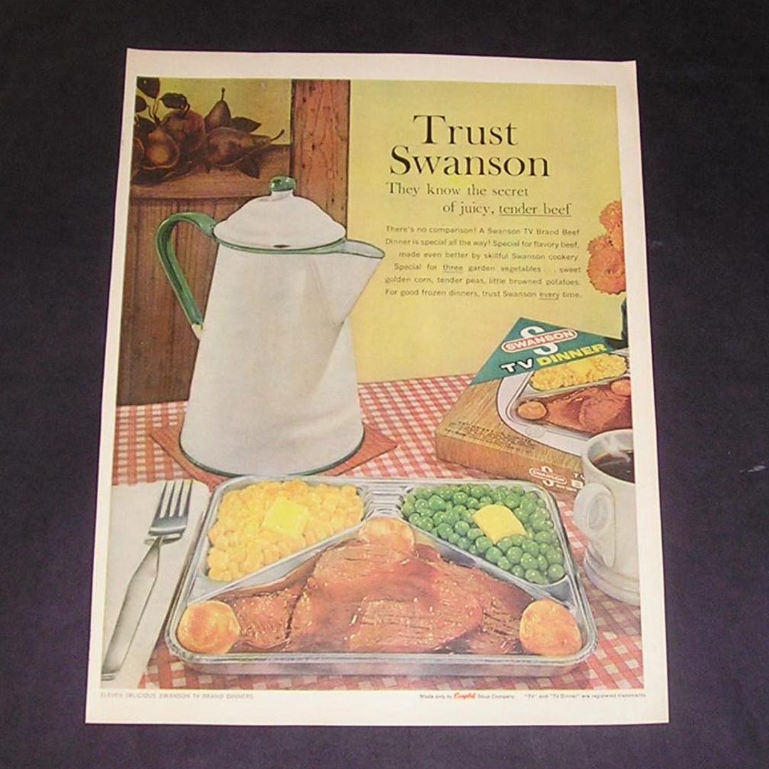 1960 Swanson Frozen TV Dinners, Vintage Magazine Ad, Roast Beef ...