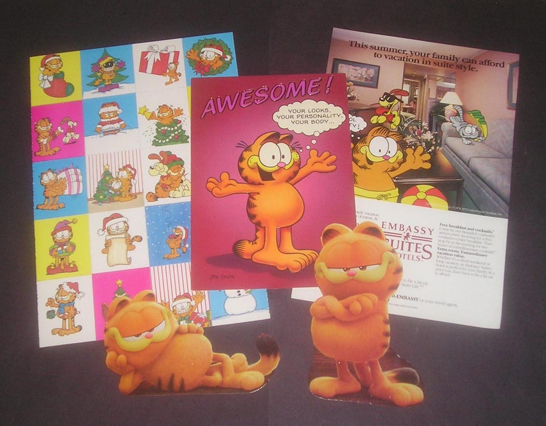 GARFIELD Ephemera, 5 Piece Collection for Scrapbooking, Junk Journals ...