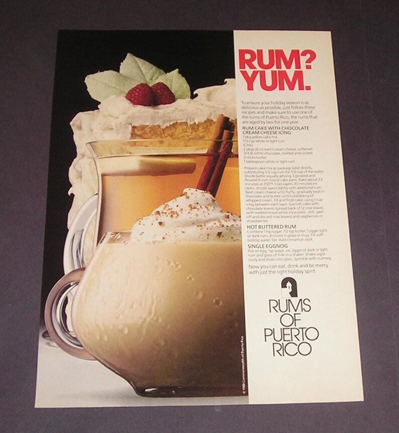 4 Rums of Puerto Rico Vintage Magazine Ads - Screwdriver / Rum Sour ...