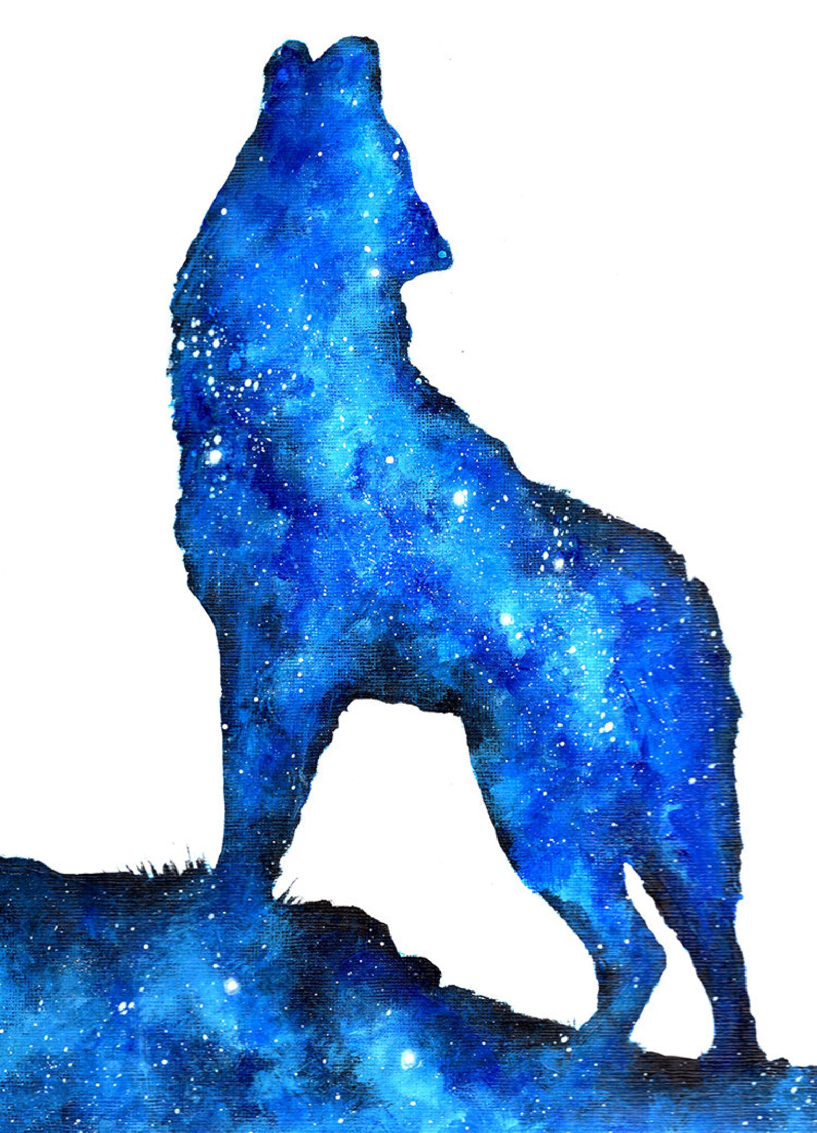 Wolf Print | Wolf Painting | Space Wolf | Space Print | Galaxy Print ...