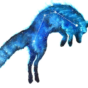 Fox Print | Fox Constellation | Constellation Print | Fox Painting ...