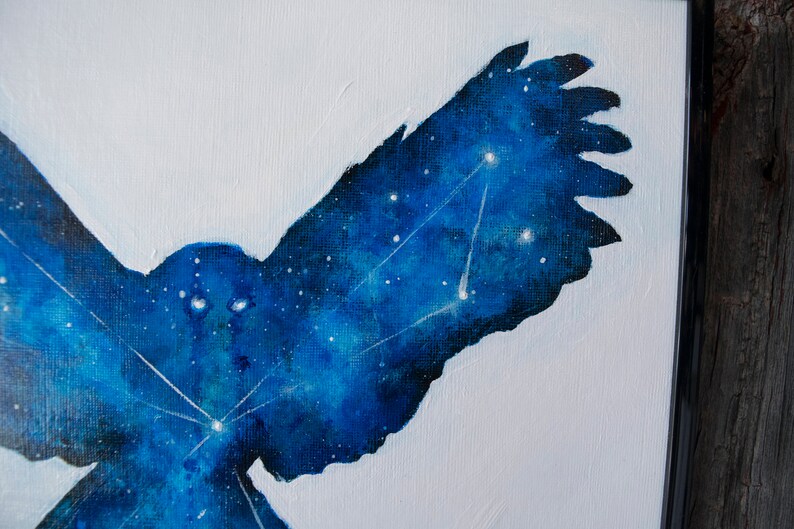 Owl Painting | Owl Constellation | Owl Wall Art | Space Owl | Cosmic ...