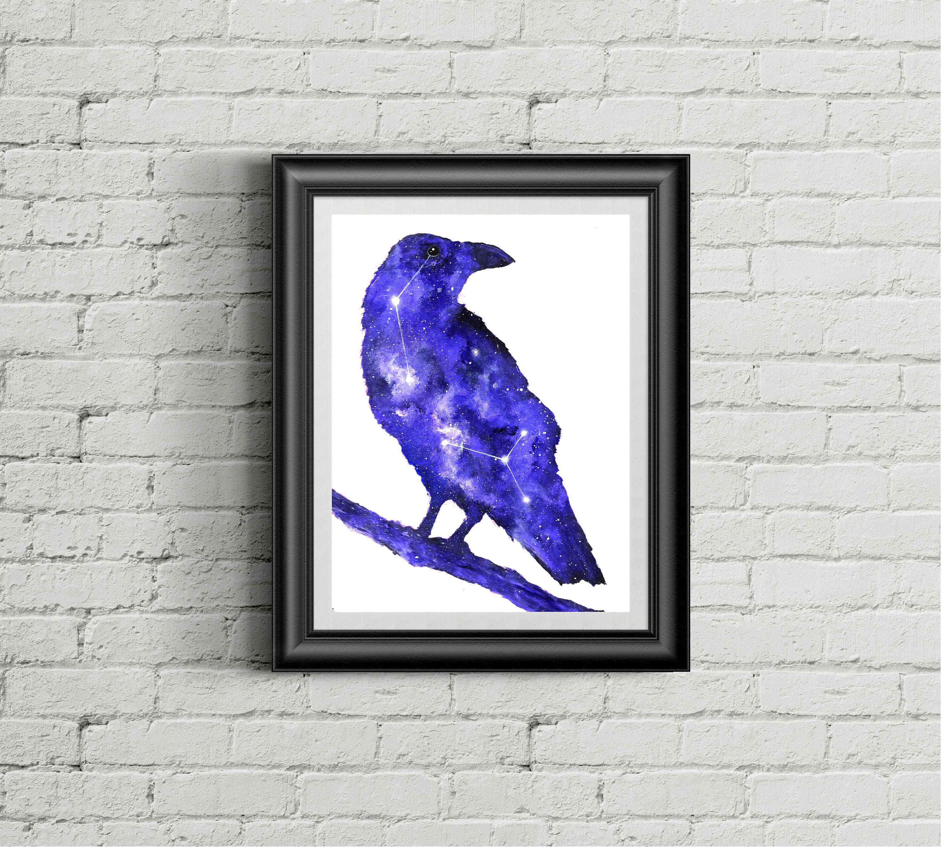 Odin's Ravens | the Raven | Raven Print | Raven Painting | Purple Raven ...