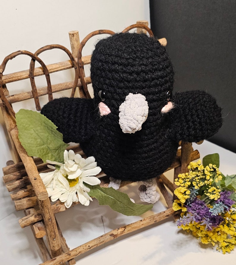 Matilda the Crow Crochet Plush - Handmade Crow Plush Toy - Cute & Soft Amigurumi Gift - Etsy