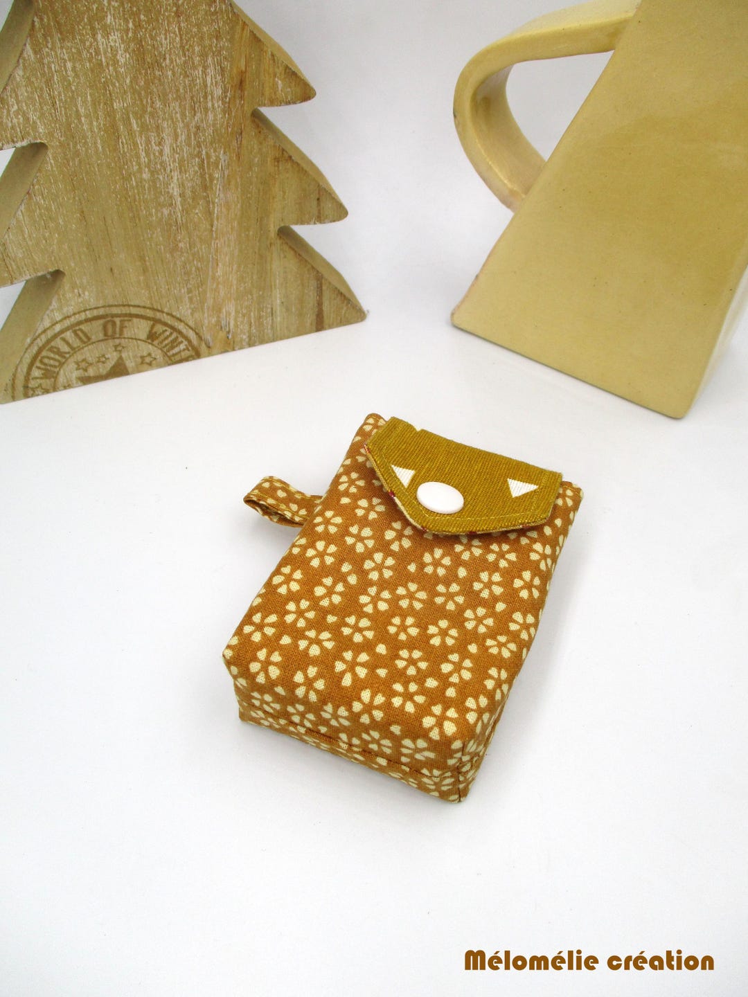 Handkerchief Pouch, Mustard Yellow, for Small Handkerchiefs, Cotton ...