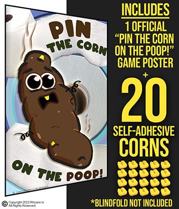 Pin the Corn on the Poop. Hilarious Party Games! Perfect for Christmas ...