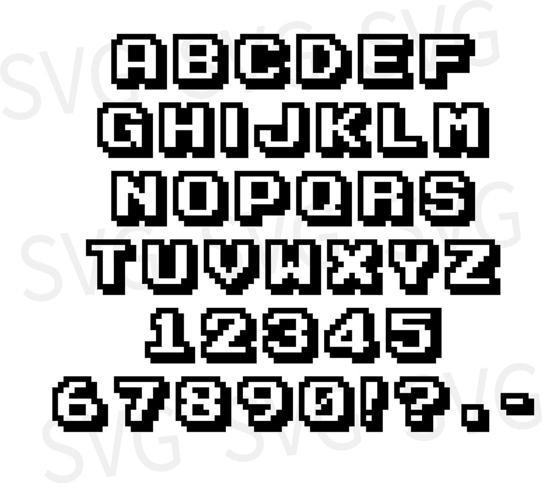 Retro Arcade Pixel 8 Bit Letters SVG PDF PNG & Ai Vector Cut Files ...
