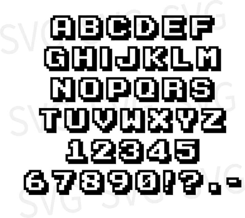 Retro Arcade Pixel 8 Bit Letters SVG PDF PNG & Ai Vector Cut Files ...