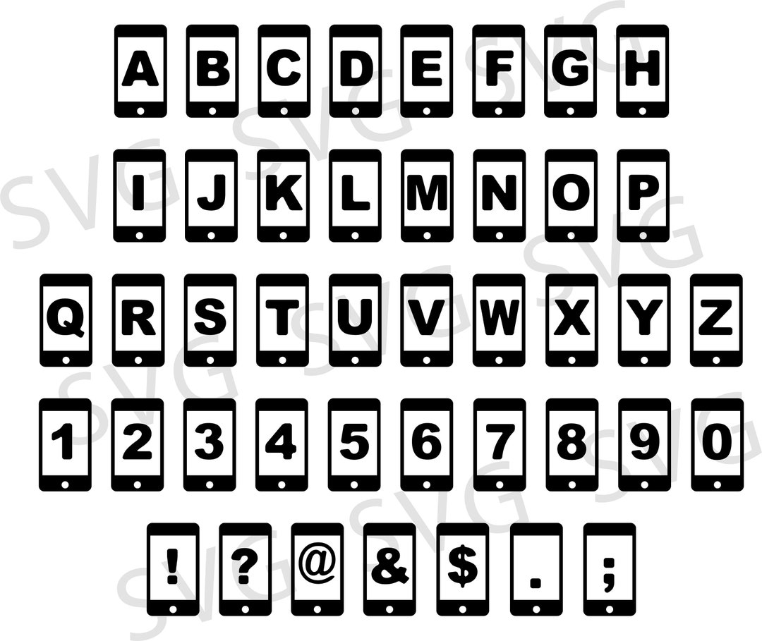 Phone Letters and Ai Digital Download. Great for Shirts & Window Decals ...