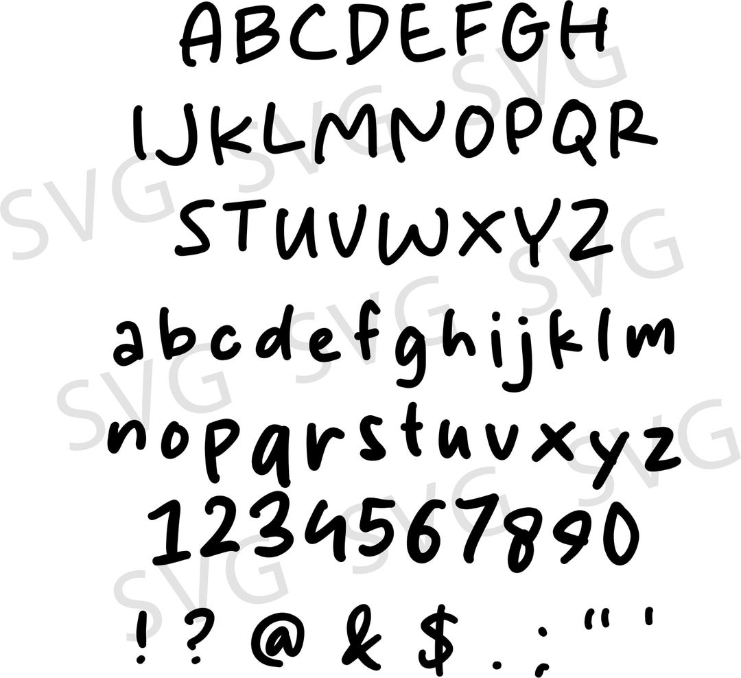 Teen and Kid Handwritten SVG Letters and Ai Digital Download. Great for ...