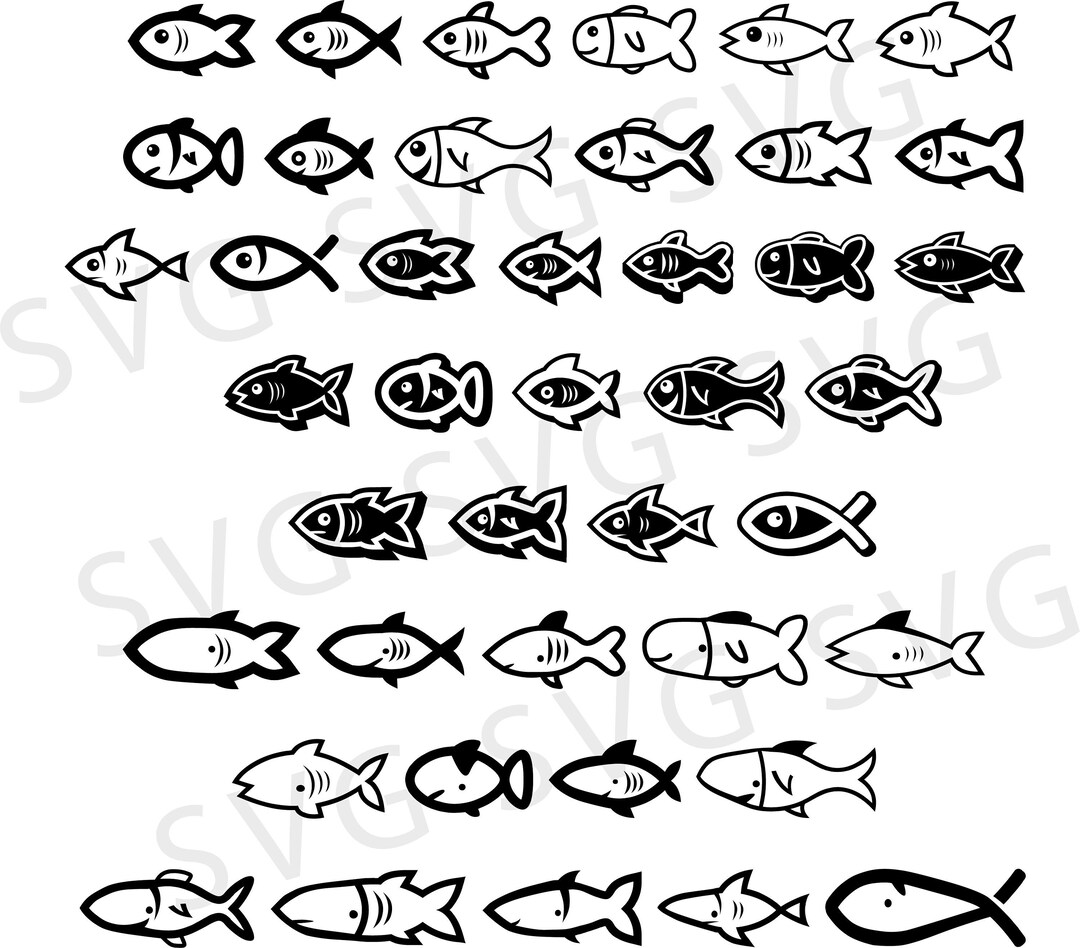 Fish SVG Letters and Ai Digital Download. Great for Shirts, Window ...