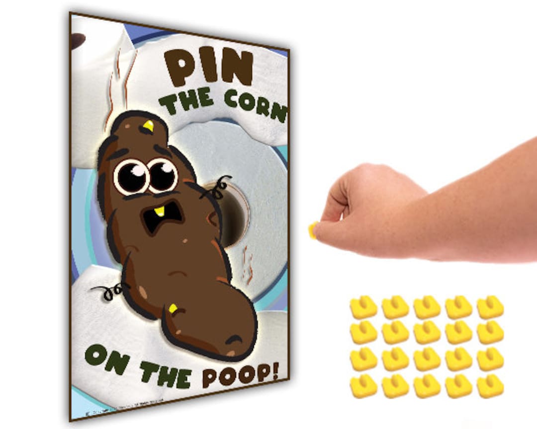Pin the Corn on the Poop. Hilarious Party Games! Perfect for Christmas ...
