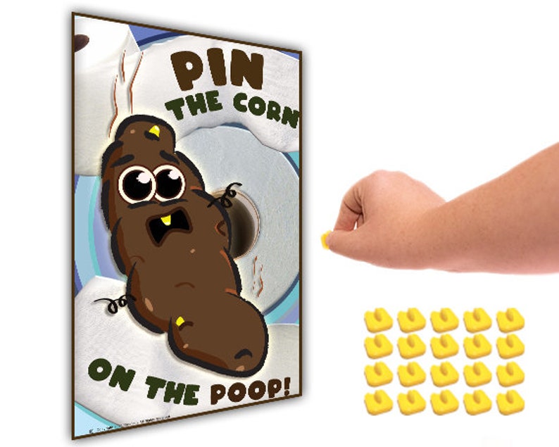 Pin the Corn on the Poop. Hilarious Party Games! Perfect for Christmas ...