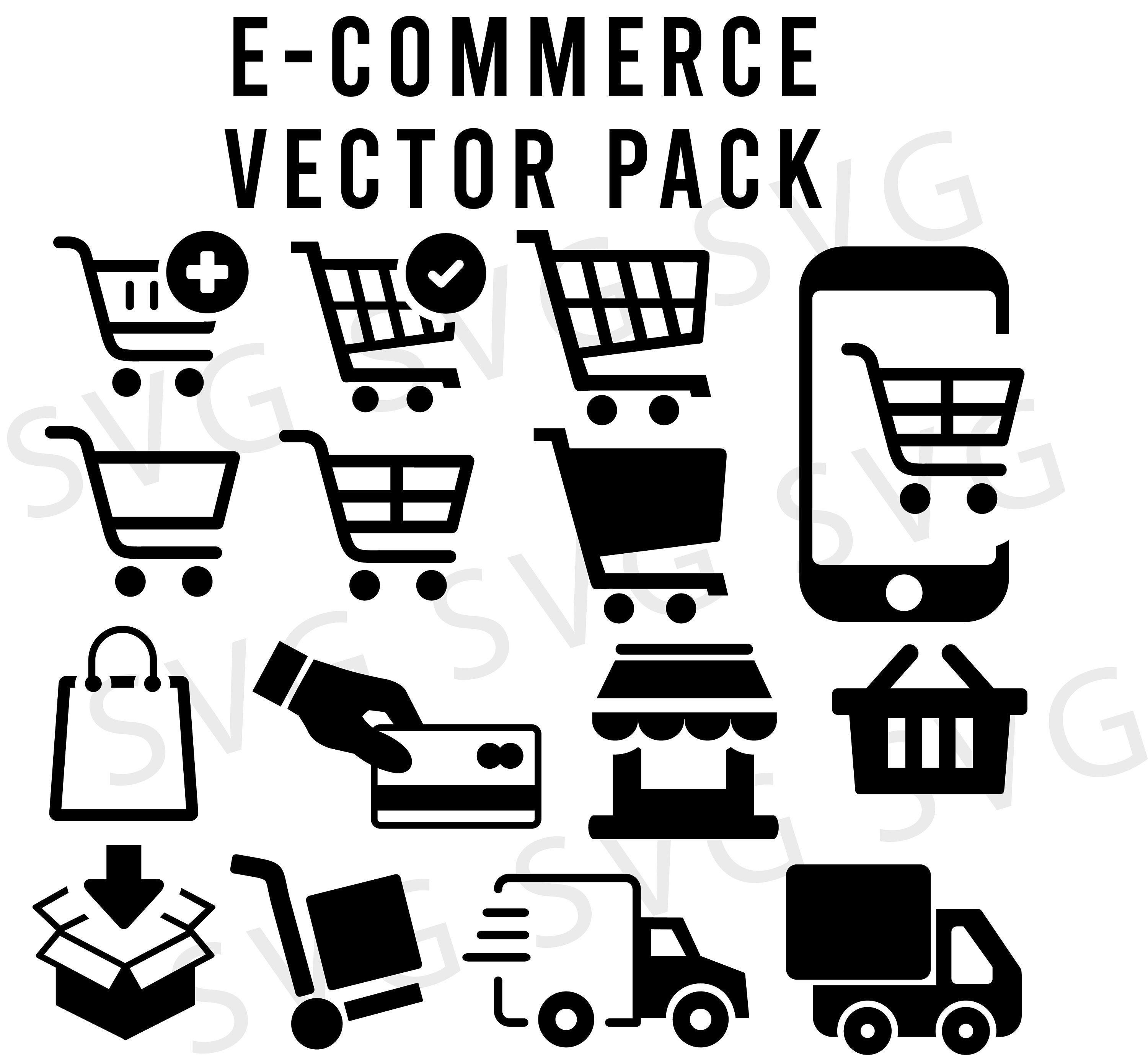E-commerce Shop Icons SVG, PNG, and Ai Digital Download. Shop Cart ...