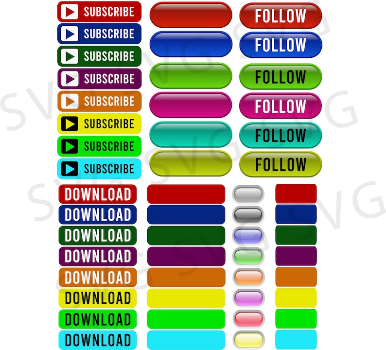 Web Buttons SVG, PNG, and Ai Digital Download. Subscribe Button ...