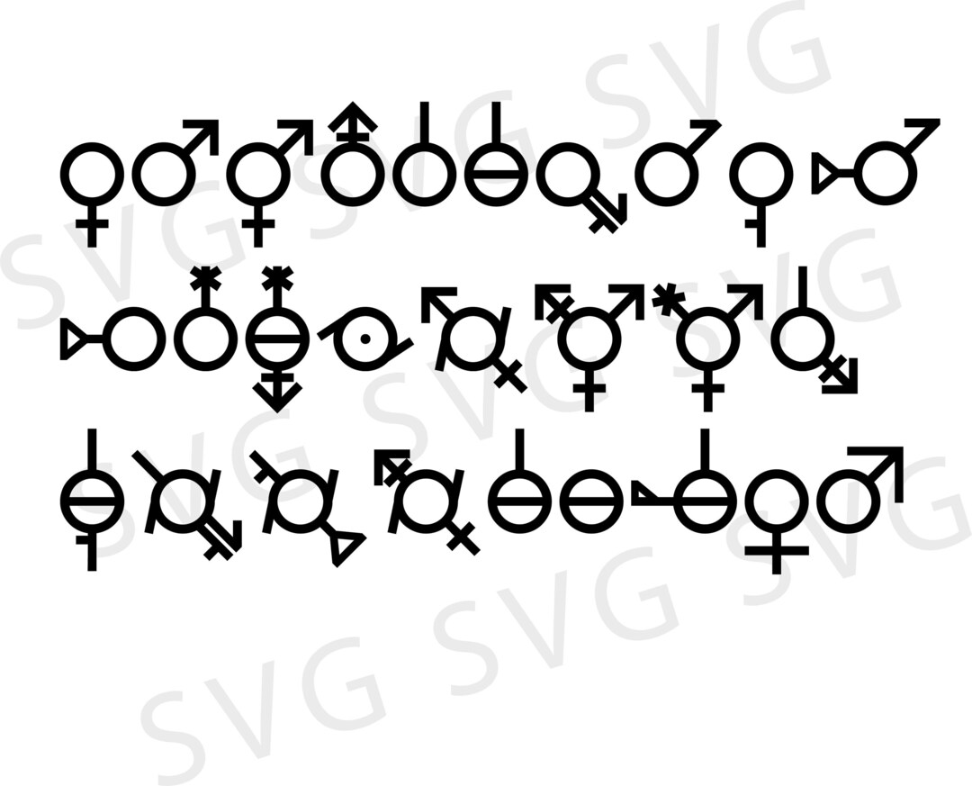 Gender Symbol Icons SVG, PNG, and Ai Digital Download for Cricut or ...