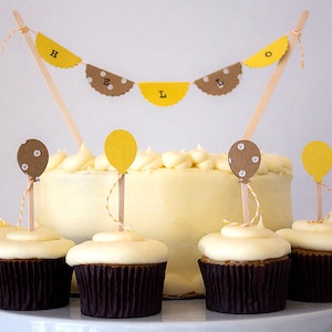 Balloon Cupcake Toppers / Balloon Cake Toppers / Happy Birthday Cupcake ...
