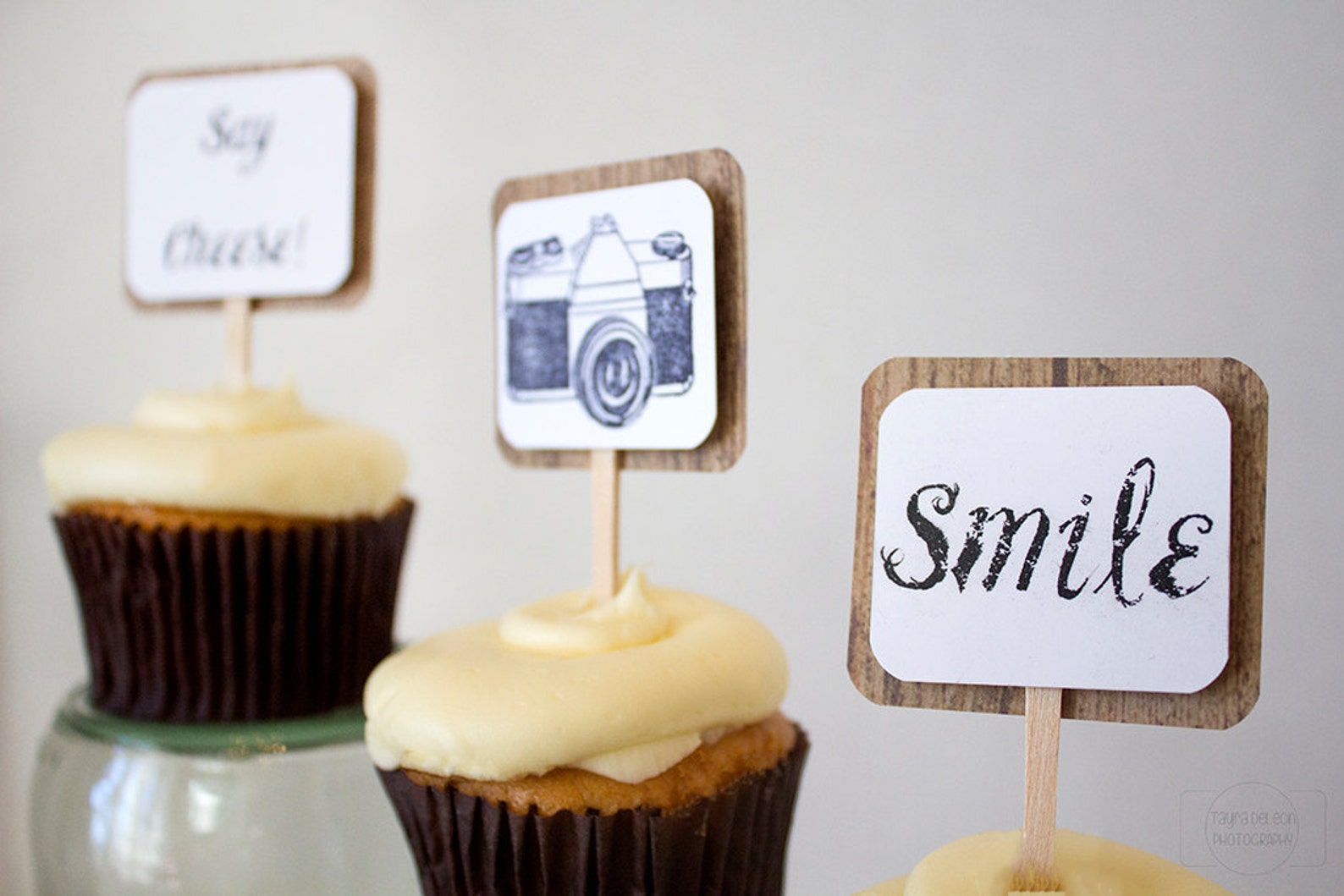 Camera Cupcake Toppers / Camera Cake Toppers / Smile Cupcake Toppers ...