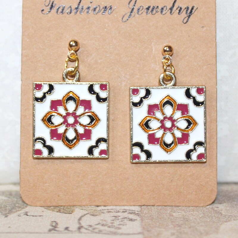 Tile Earrings - Etsy