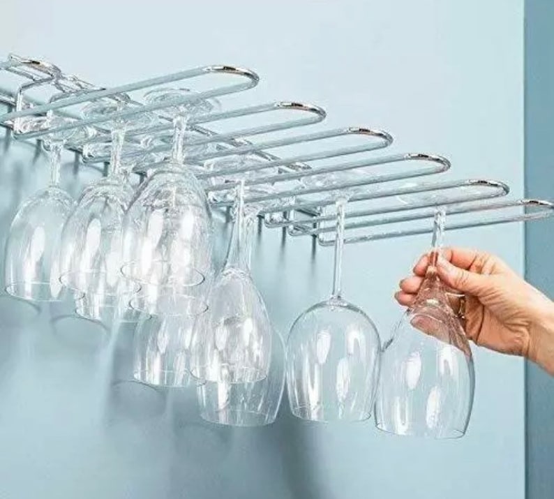 Wall Mounted Wine Glass Holder Rack - Etsy UK