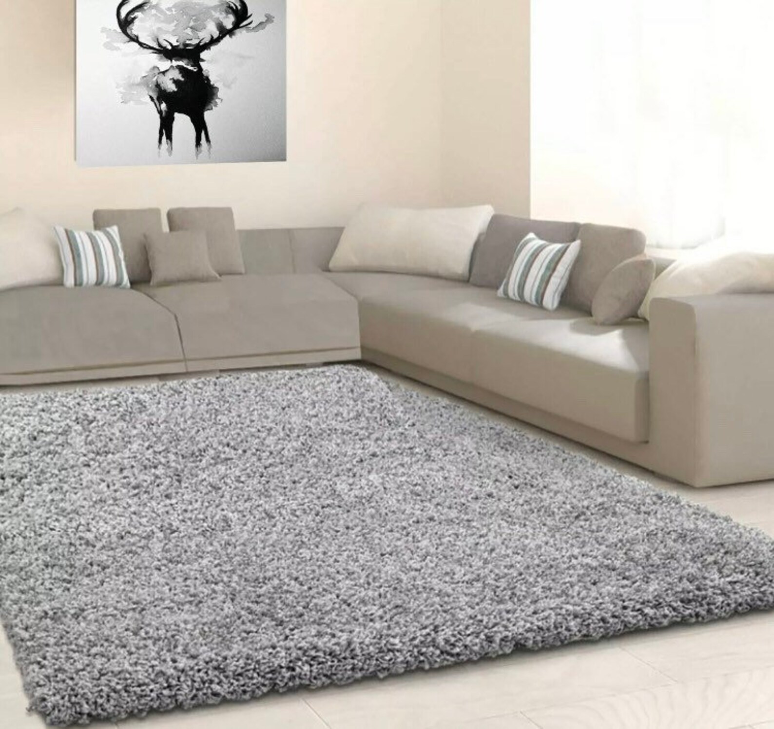 New in Packing Silver Grey Shaggy Rugs - Etsy UK