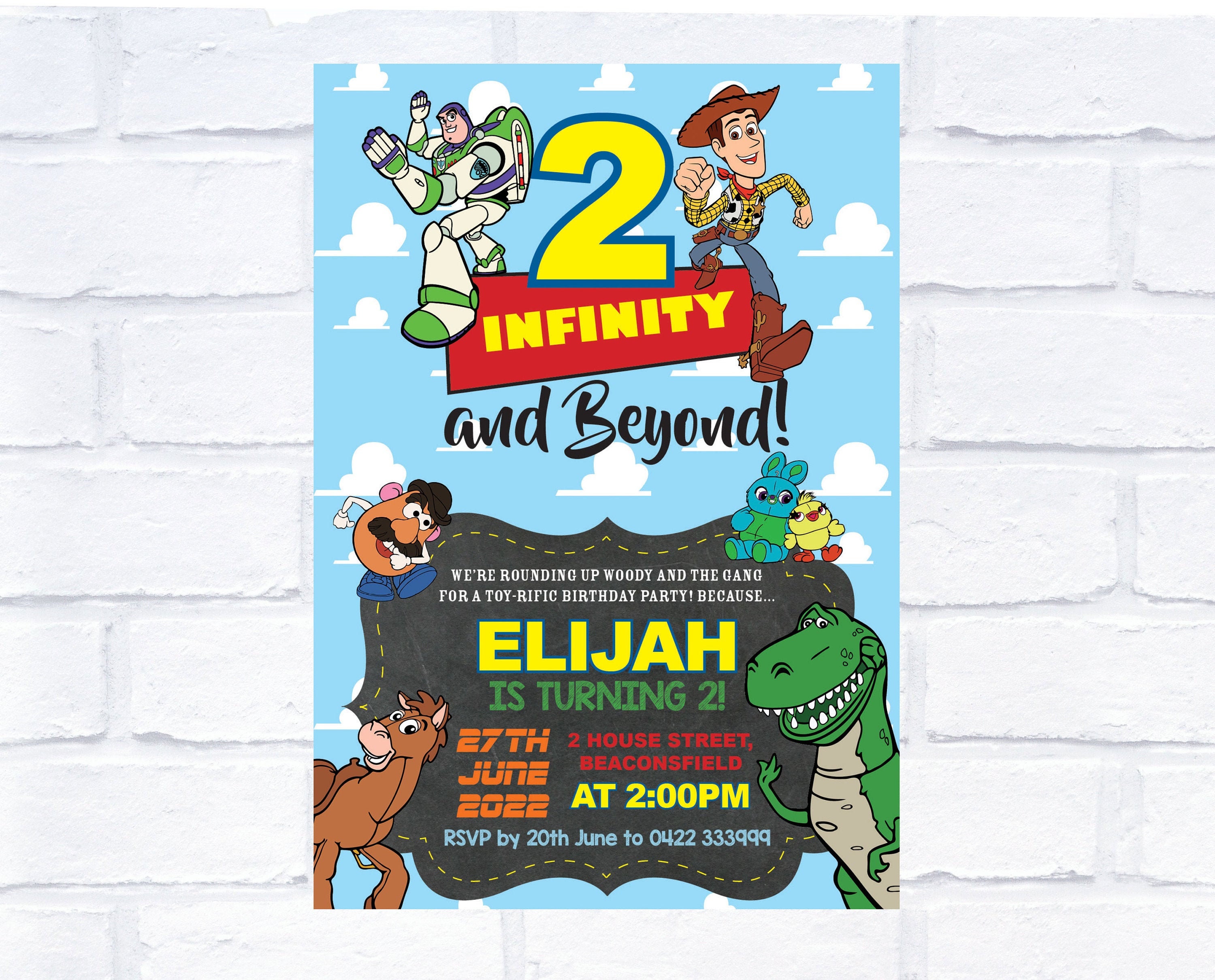 Two Infinity And Beyond Invitation Digital Invitation Print Etsy