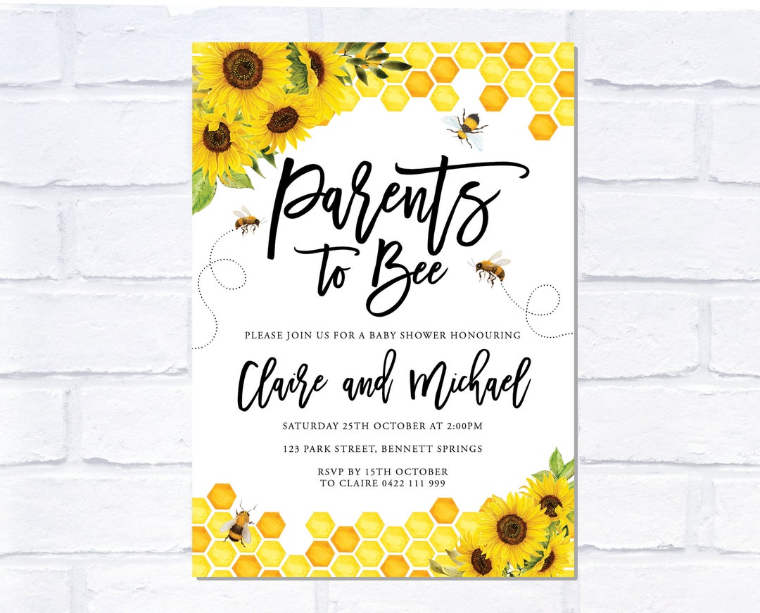 Baby Shower Parents to Bee Invitation, Digital Invitation, Print ...