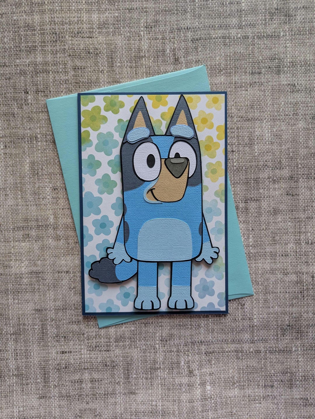 Bluey 5x7 Handmade Card With Envelope - Etsy