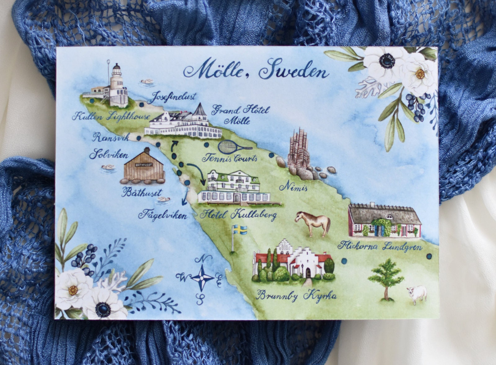 Custom Watercolor Wedding Map, Handpainted With Real Watercolors ...
