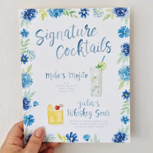 Custom Signature Drink Sign | Digital Only | Cocktails Poster | Bar ...