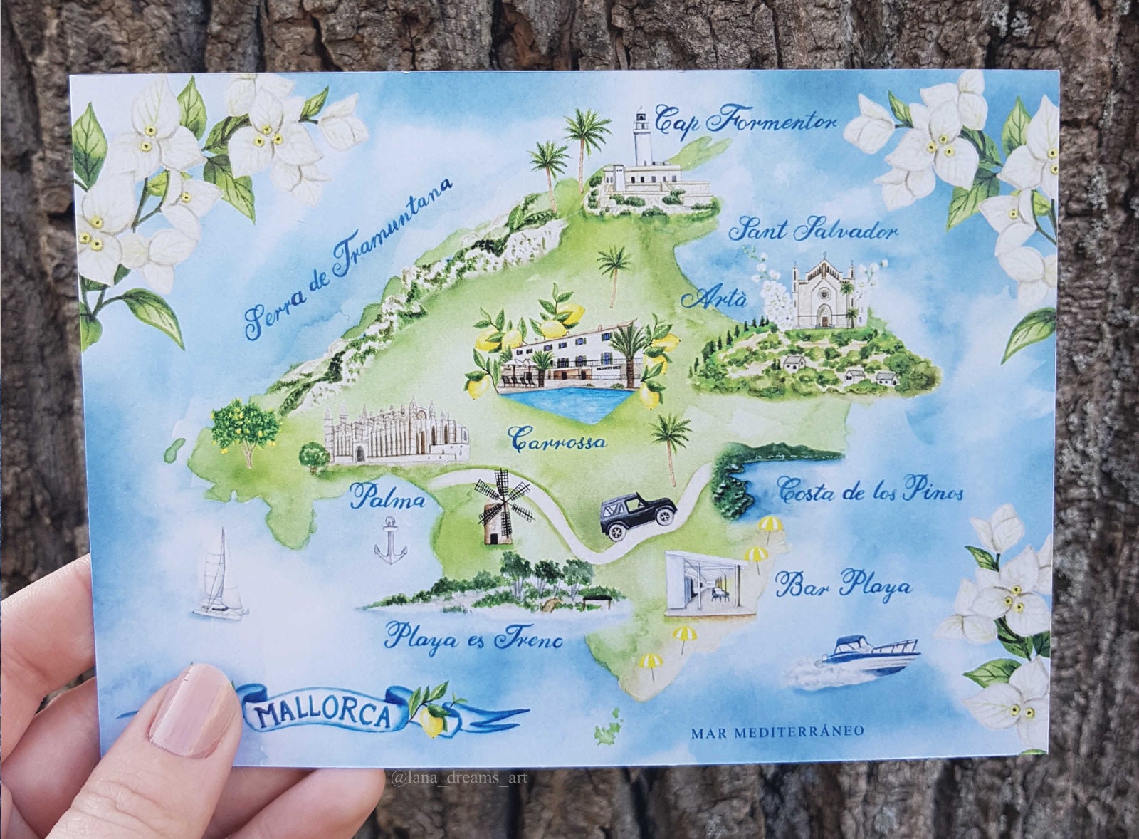 Custom Watercolor Wedding Map, Handpainted With Real Watercolors ...