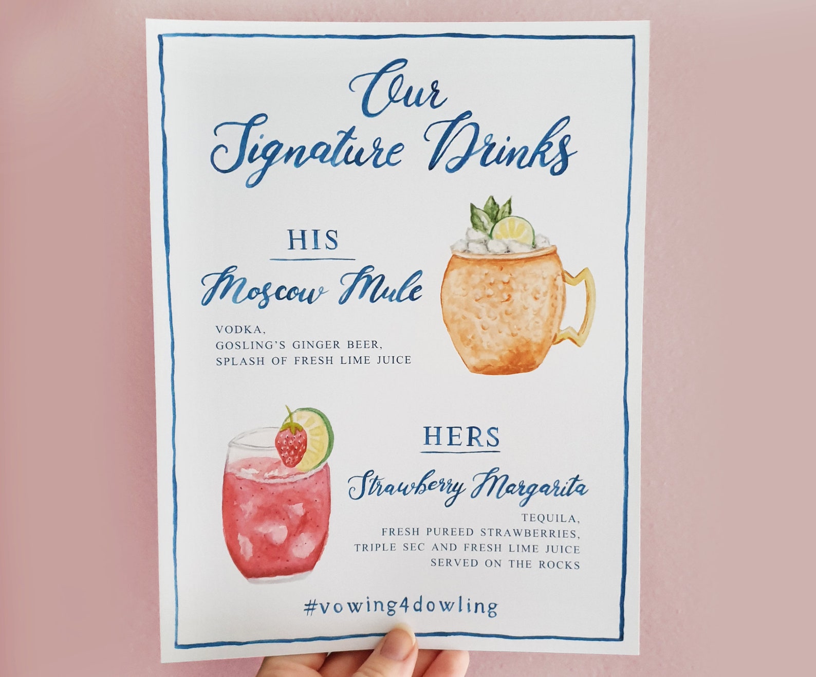 Custom Signature Drinks Sign Digital Only Hand Painted | Etsy