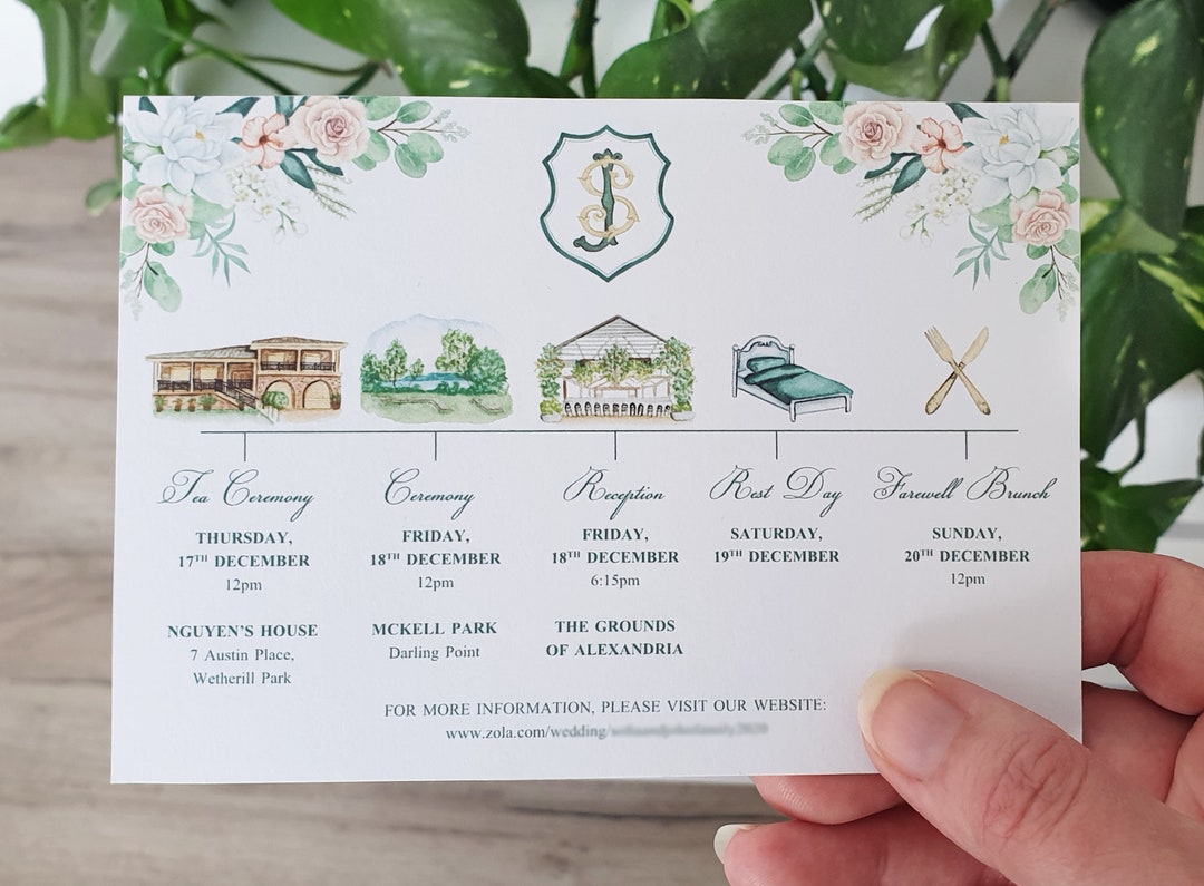 Custom Watercolor Wedding Timeline | Digital Only - Etsy