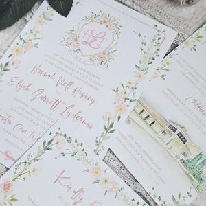 Custom Watercolor Wedding Invitation | Garden Wedding | Romantic Pink ...