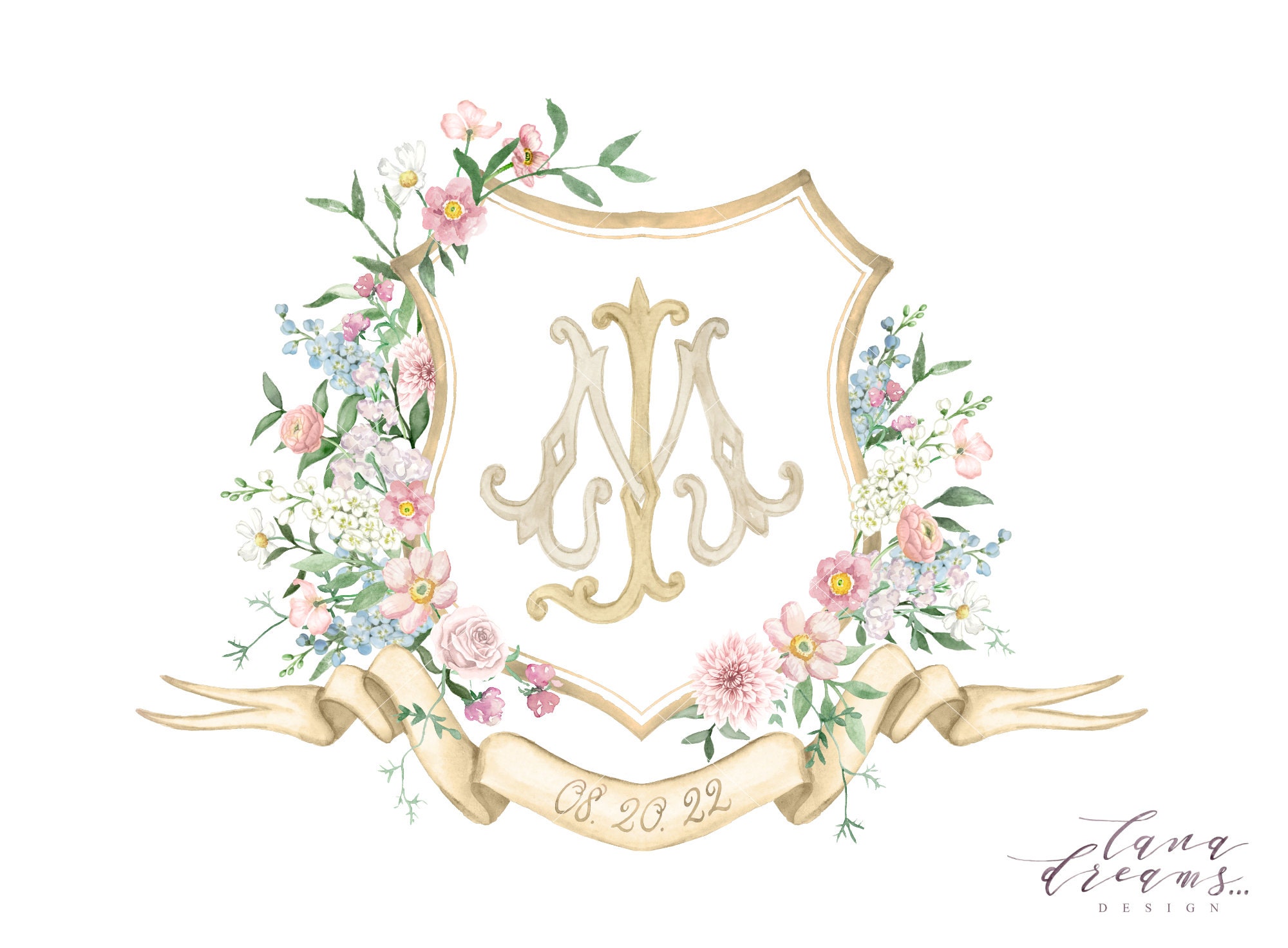 Brush And Palette For Family Crest