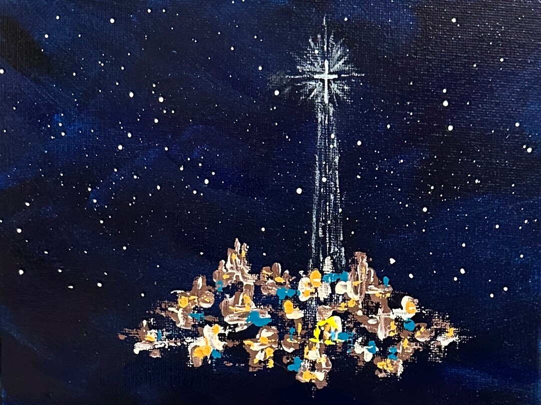 Christmas Star of Bethlehem 7 Holiday Theme Acrylic Painting - Etsy