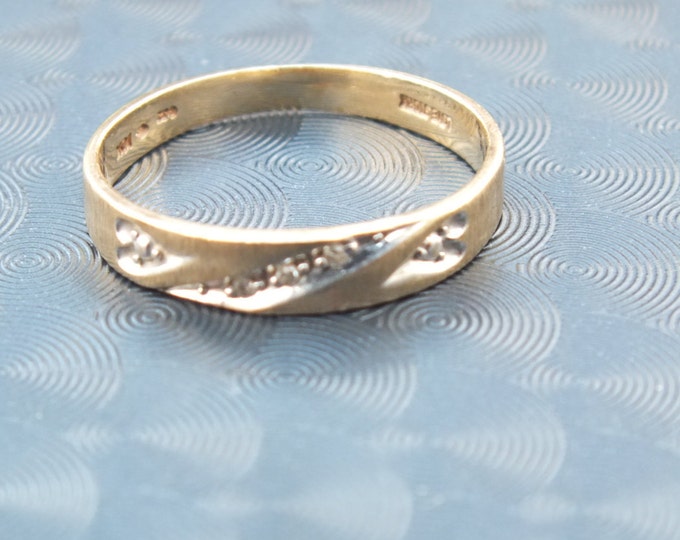 10K Yellow Gold Love Story Ring With Diamonds, Hearts and Silver Dot ...