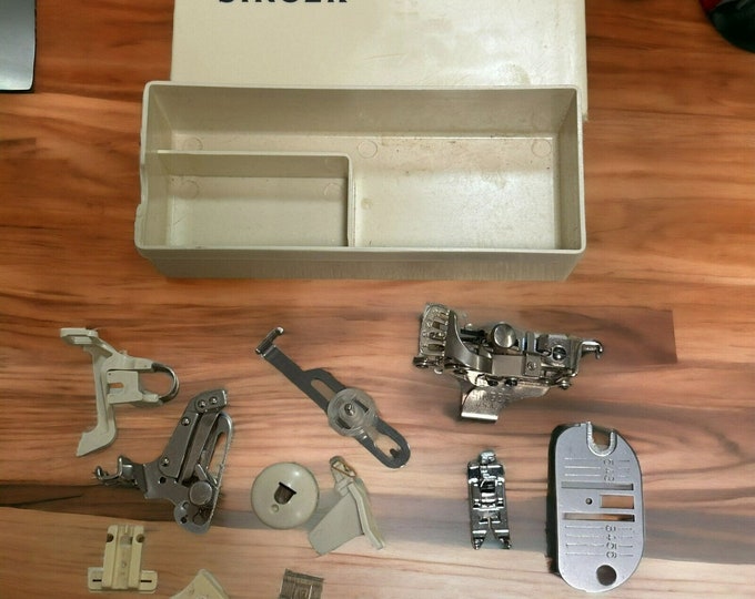 Vintage Singer Sewing Machine Attachments With White Singer Case - Etsy