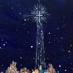 Christmas Star of Bethlehem 7 Holiday Theme Acrylic Painting - Etsy