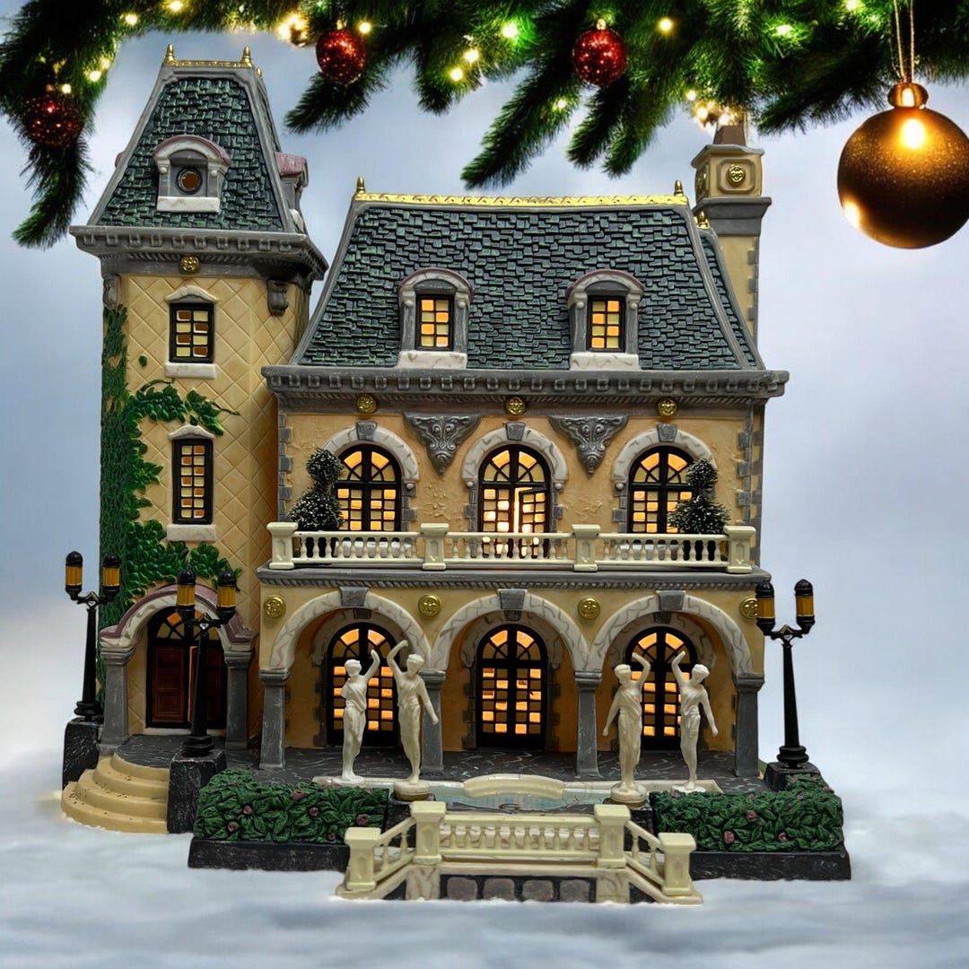 Dept 56 the Great Gatsby West Egg Mansion Lighted Building damaged no ...