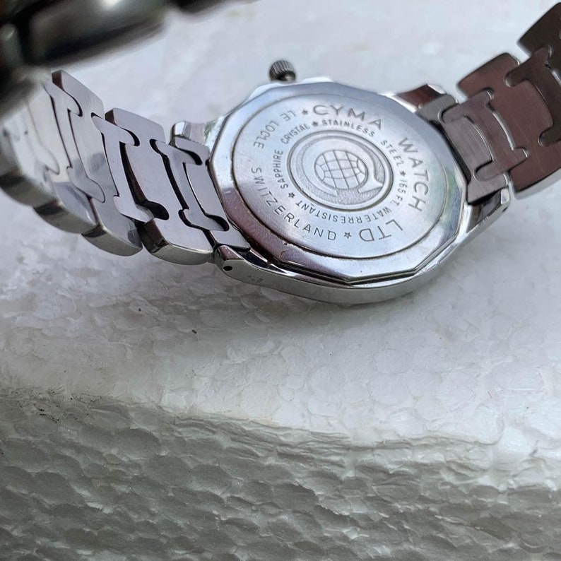 Cyma Oceana 18K GP Black Luminous Dial Swiss Quartz Men's - Etsy