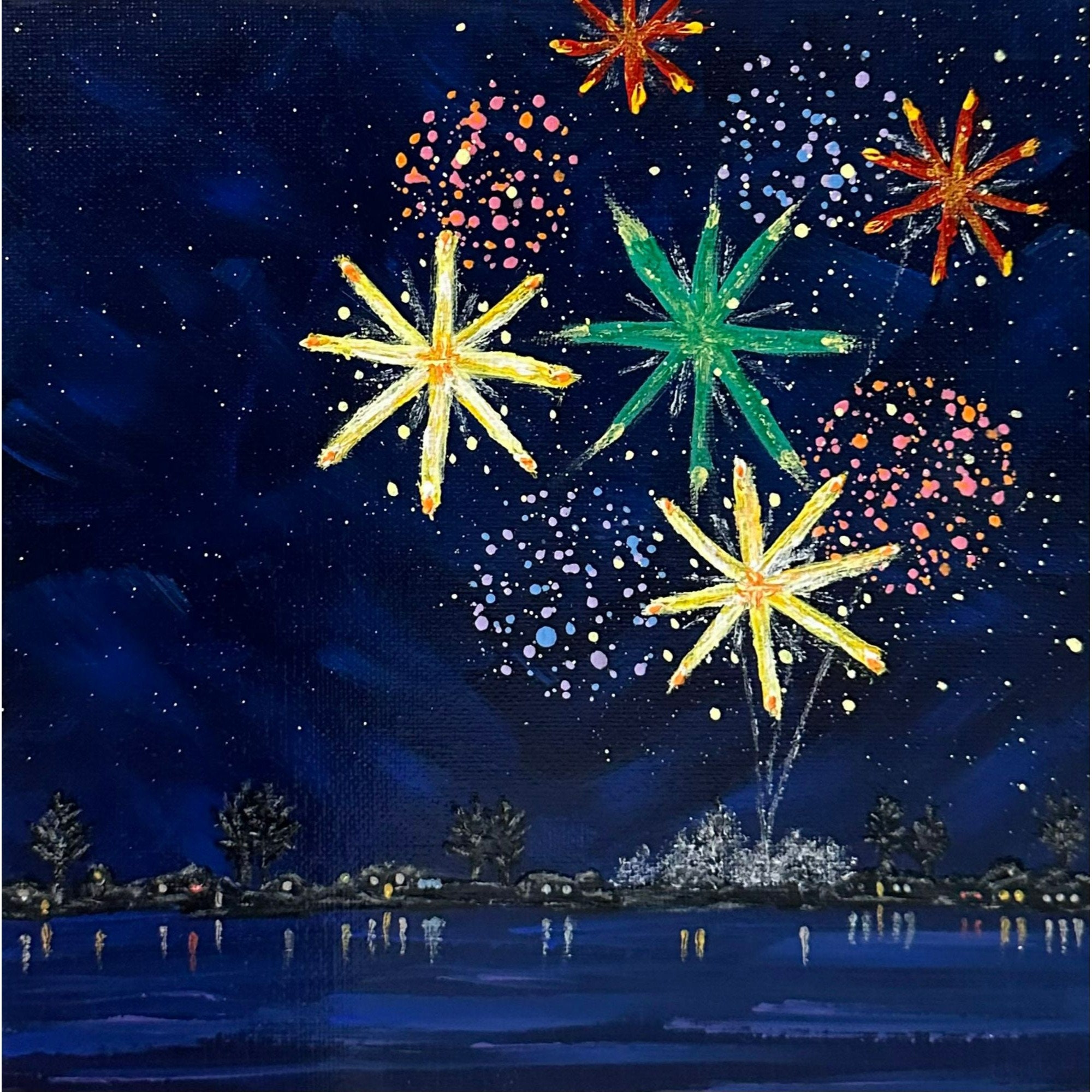 How To Paint Fireworks Acrylic