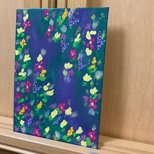 Purple Scene Flowers Multi-color Floral Original Painting - 5" X 7 ...