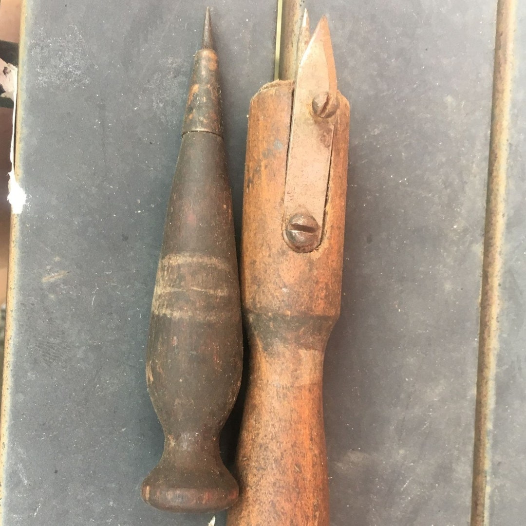 Vintage Set of 2 Wood Handle Tools Possible Scratch Awl - Etsy