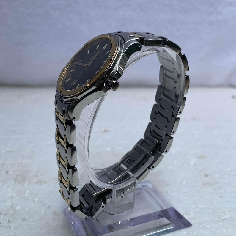 Cyma Oceana 18K GP Black Luminous Dial Swiss Quartz Men's - Etsy