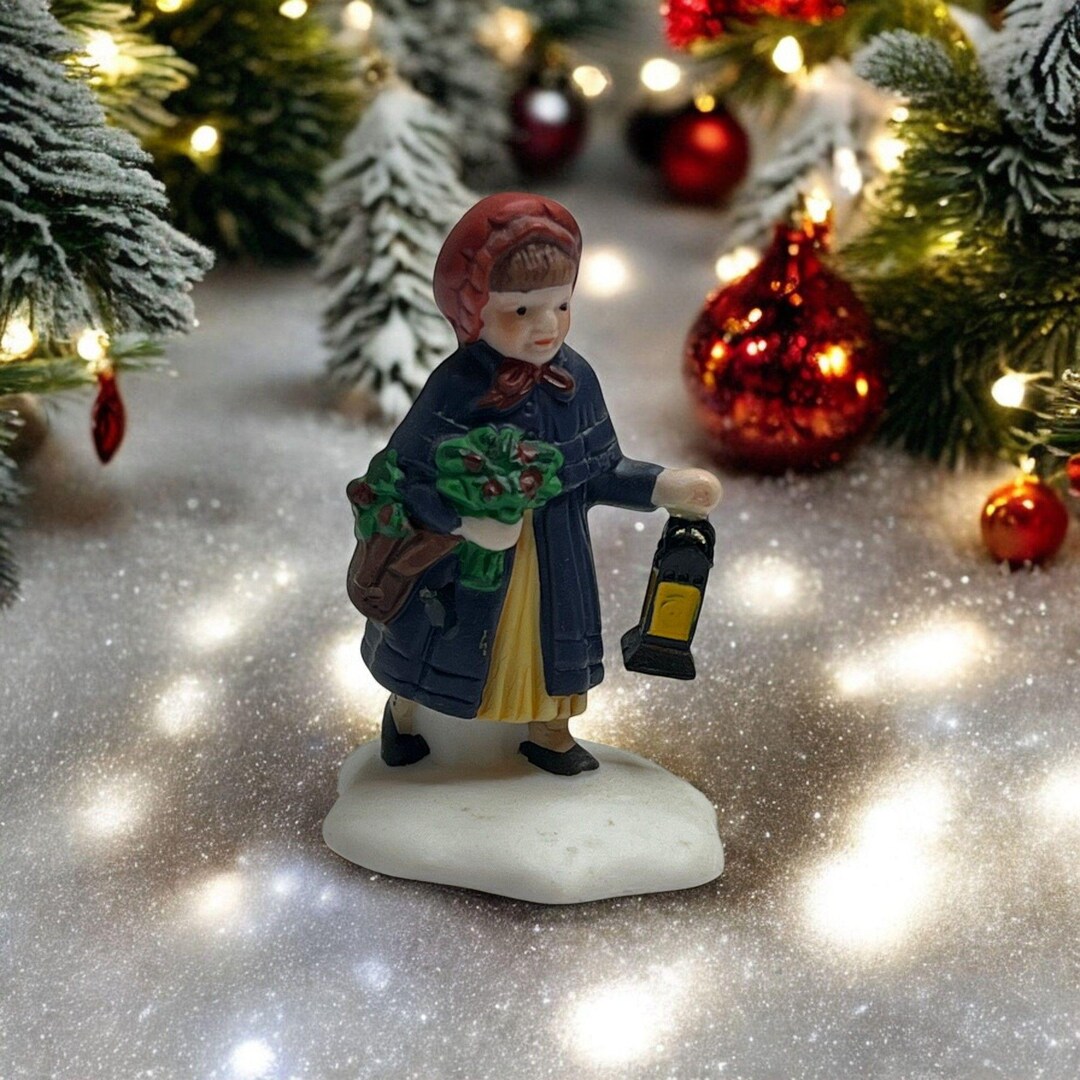Dept 56 Bringing Home the Yule Log - Girl With Lantern Loose Figurine ...